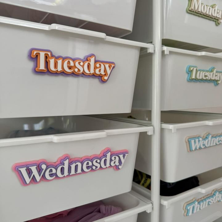 Days of the week | Mini signs – Letterly