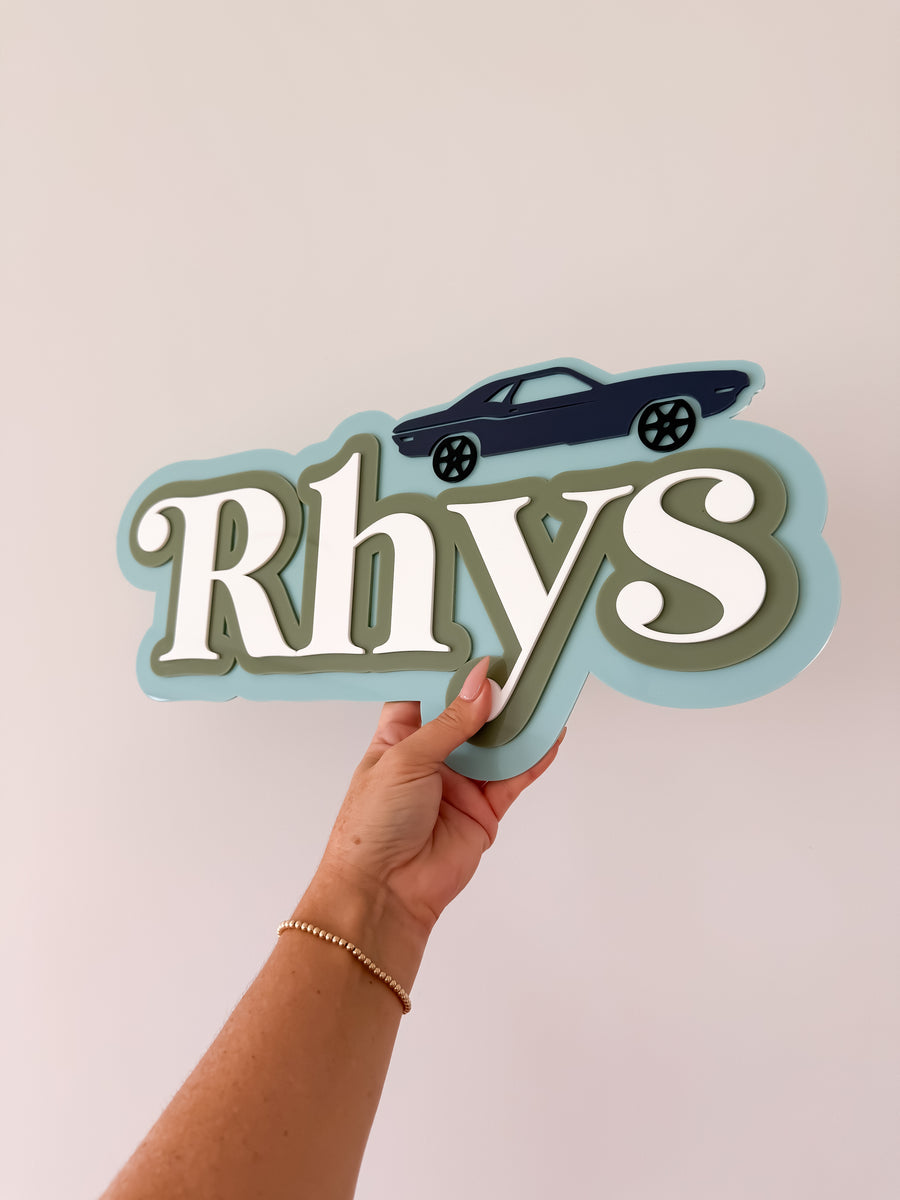 Triple Layer Car Sign | Custom Acrylic Name Sign – Letterly