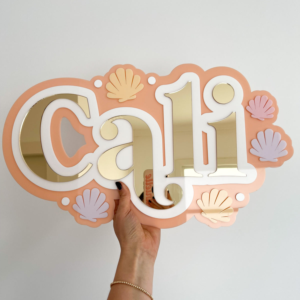 Triple Layer Shell Name Sign – Letterly